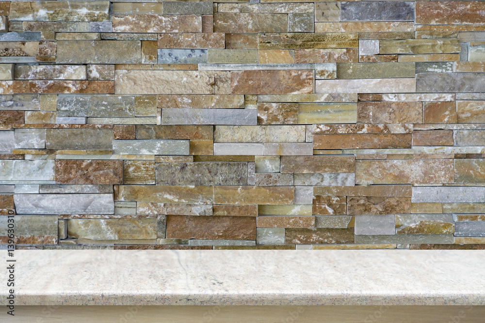 Empty top of natural stone, granite stone,marble table isolated on ...