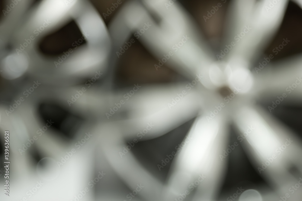 abstract blurred of bokeh light in black and white background:blurry ...