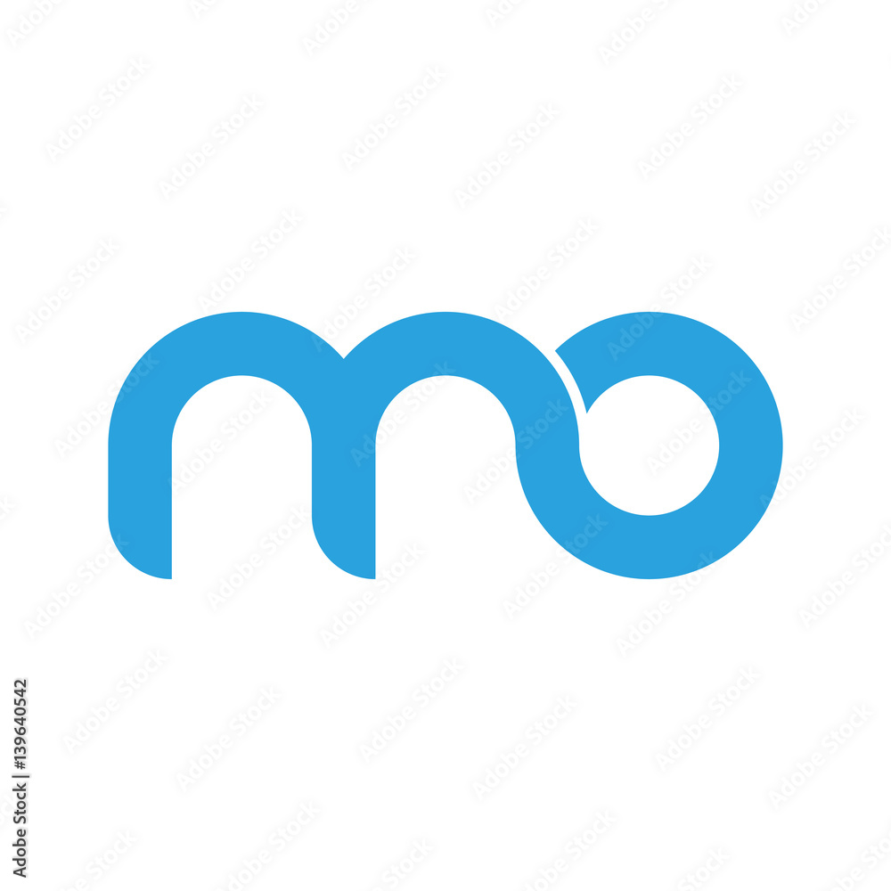 Initial letter mo modern linked circle round lowercase logo blue Stock ...