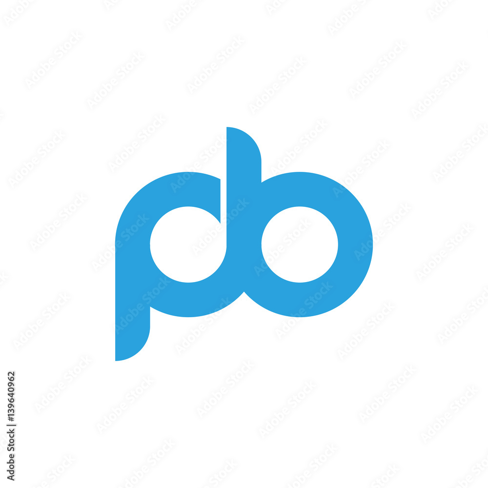 Initial letter pb modern linked circle round lowercase logo blue Stock ...