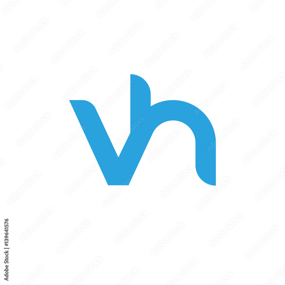 Initial letter vh modern linked circle round lowercase logo blue Stock ...