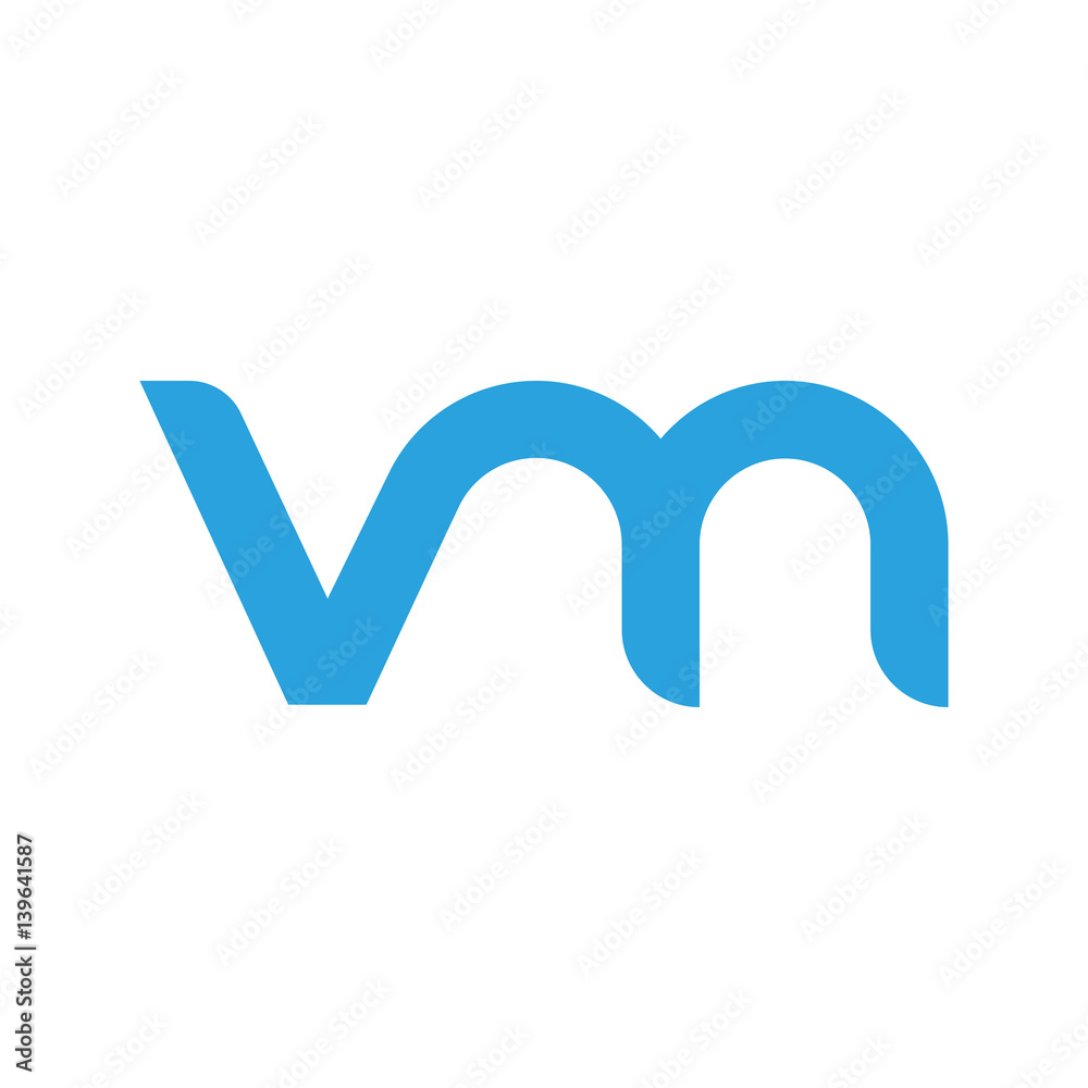 Initial letter vm modern linked circle round lowercase logo blue Stock ...
