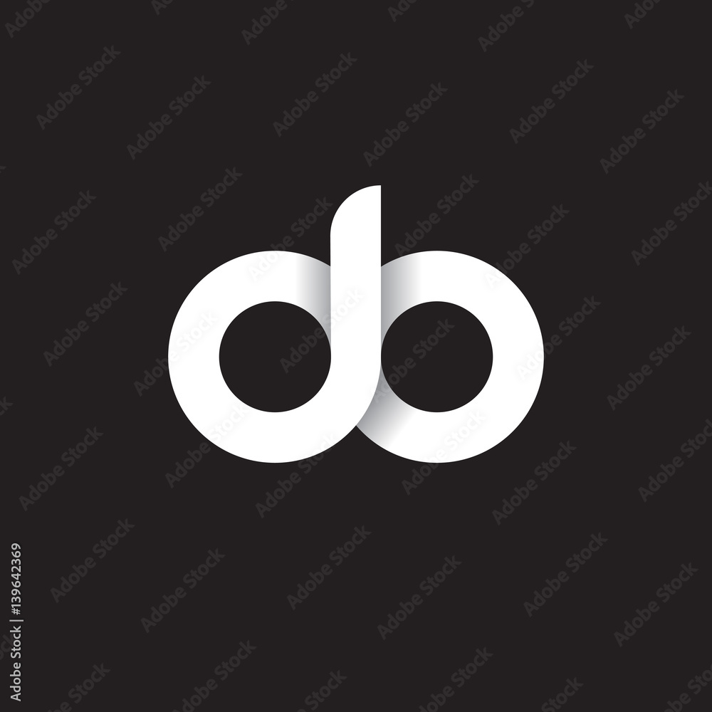 Initial lowercase letter do, linked circle rounded logo with shadow ...