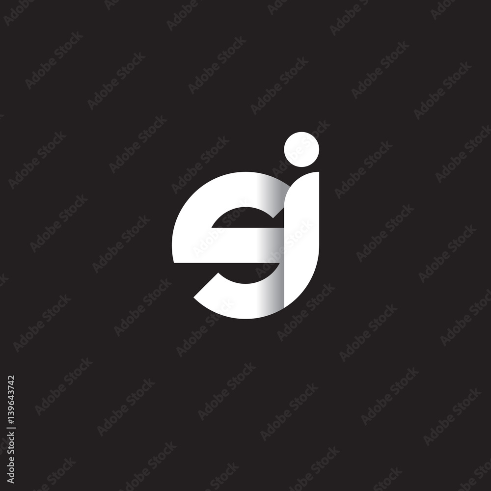 Initial lowercase letter si, linked circle rounded logo with shadow ...