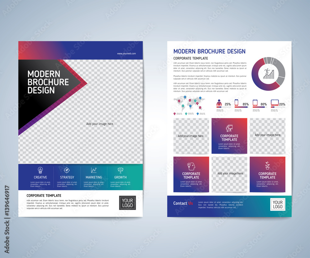 Business brochure, leaflet, annual report, cover design template. Can ...