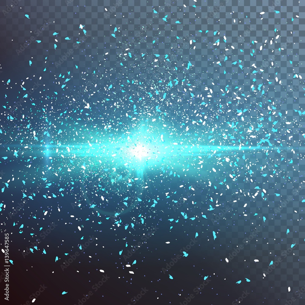 Illustration of Outer Space Exlosion Vector Effect. Confetti Particle ...