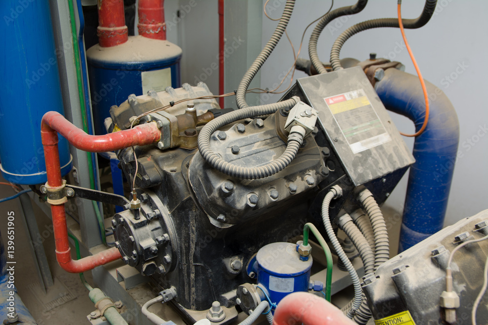 Refrigeration compressors. Stock Photo | Adobe Stock
