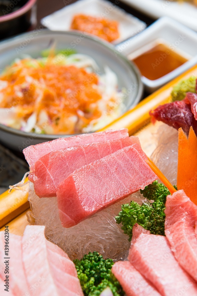 sliced raw tuna Stock Photo | Adobe Stock