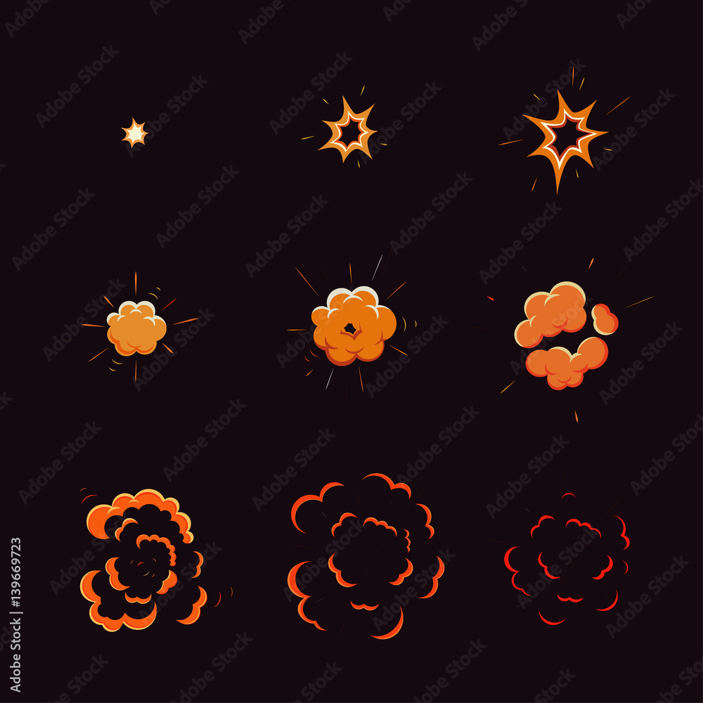 Cartoon explosion boom Stock Vector | Adobe Stock