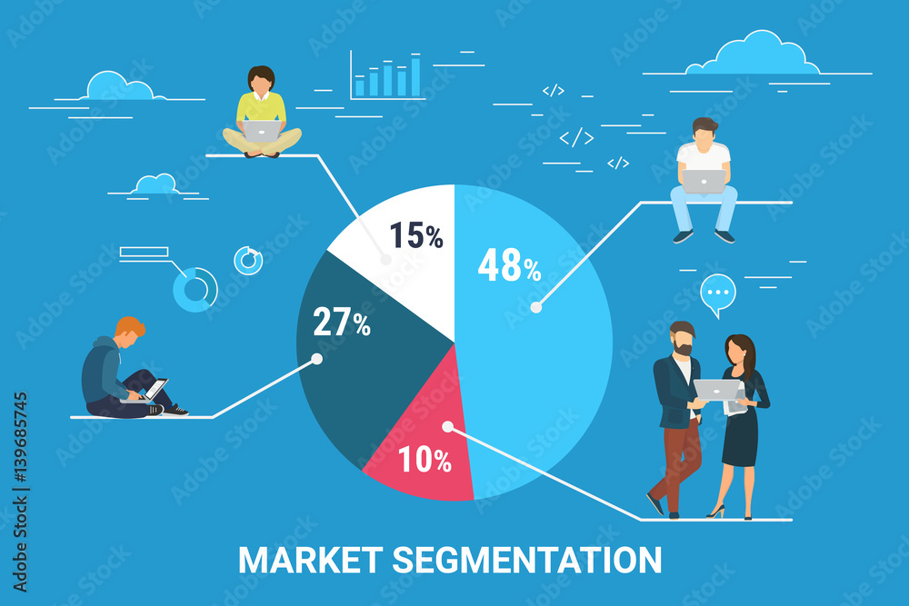 Market segmentation infographic vector illustration of professional ...