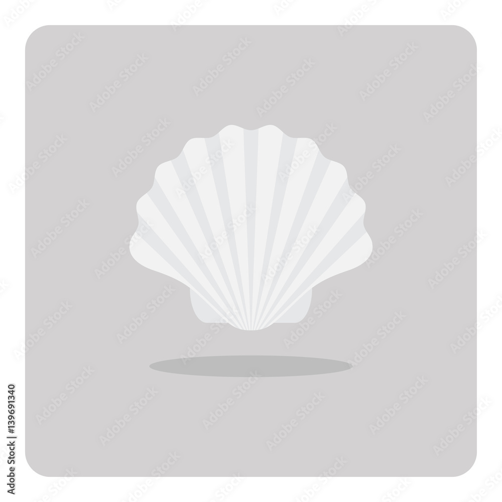 Vector of flat icon, Scallop shell on isolated background Stock Vector ...