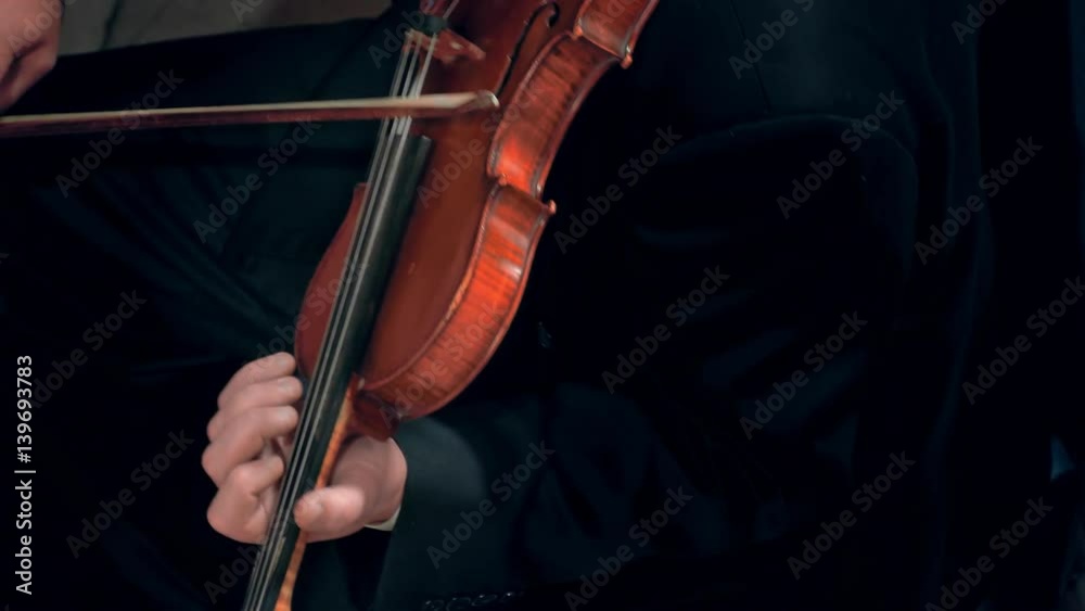 Violinist playing / Violin Player / Orchestra Musician. Male violinist ...