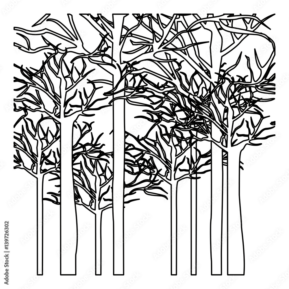 figure trees without leaves icon, vector illustraction design image ...