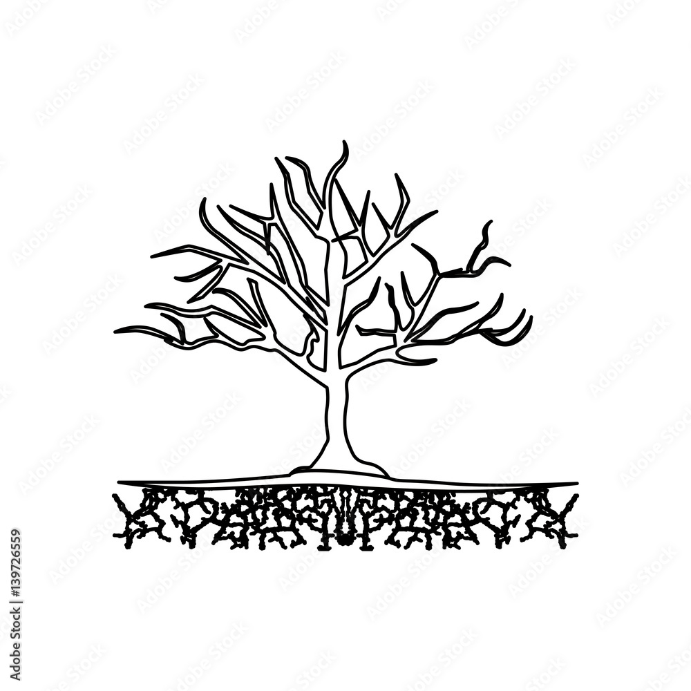 figure tree without leaves icon, vector illustraction design image ...