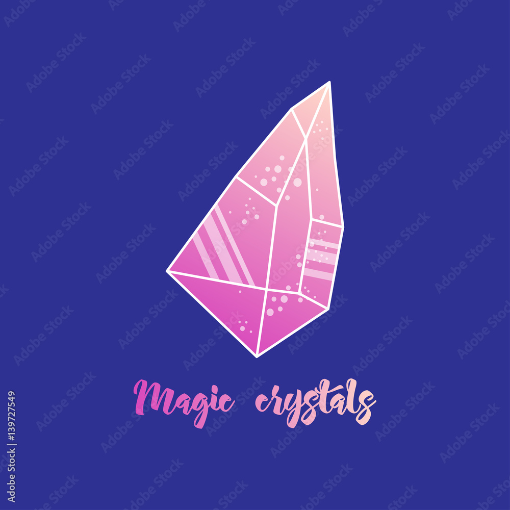 Magic crystals of pyramidal shape. Tribal precious stones with trend ...