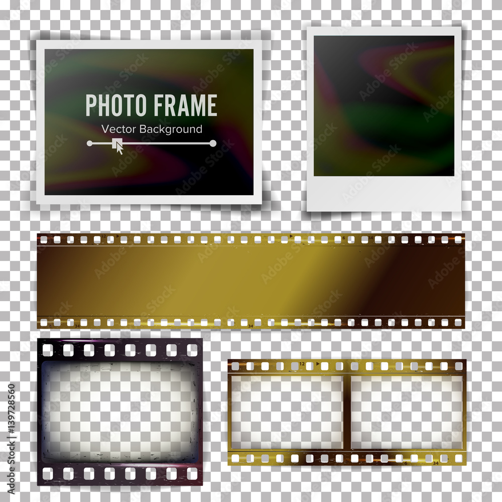 Instant Photo Frame Vector. Photorealistic Collection Of Isolated Photo ...