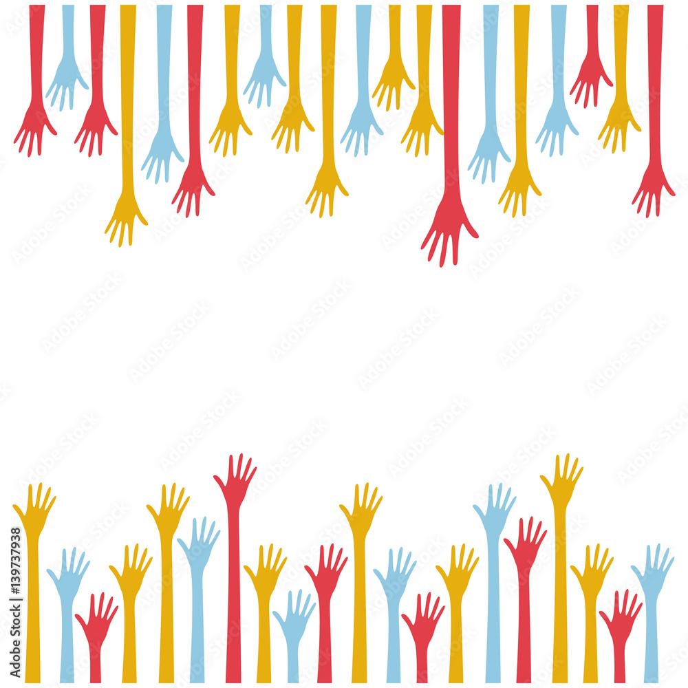 hands stand up background vector illustraction design Stock Vector ...