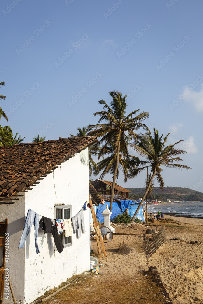 A typical Goan house on Anjuna beach, Goa, India. Stock Photo | Adobe Stock