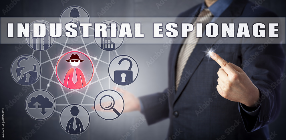 Foto Stock Security Agent Identifying INDUSTRIAL ESPIONAGE | Adobe Stock