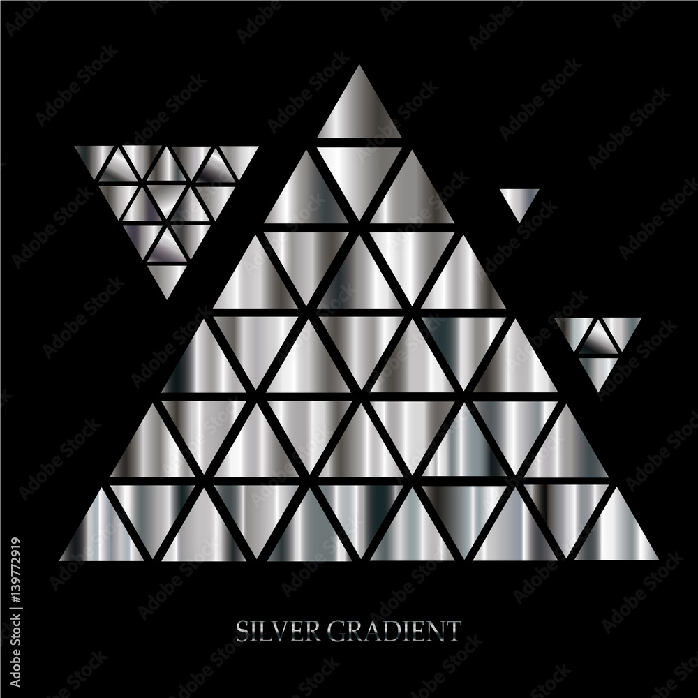 Vector set of silver gradients. Collection of silver gradient ...