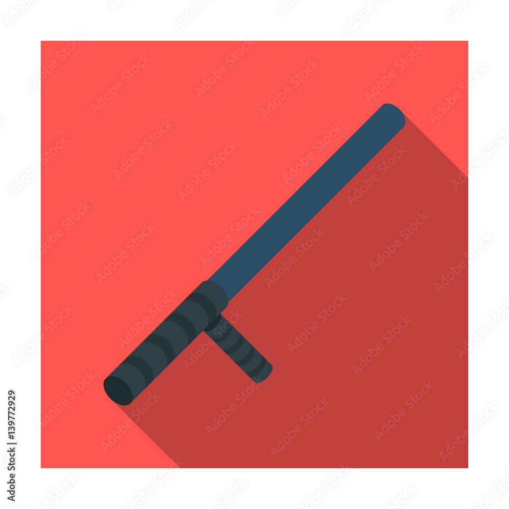 Police baton icon in flat style isolated on white background. Police ...