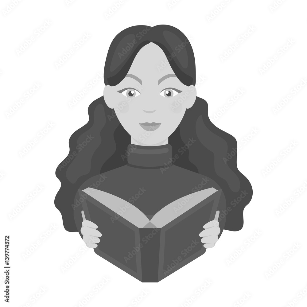 Librarian icon in monochrome style isolated on white background ...