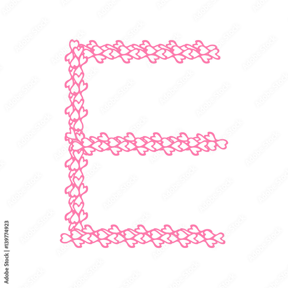 Letter E Design Pink