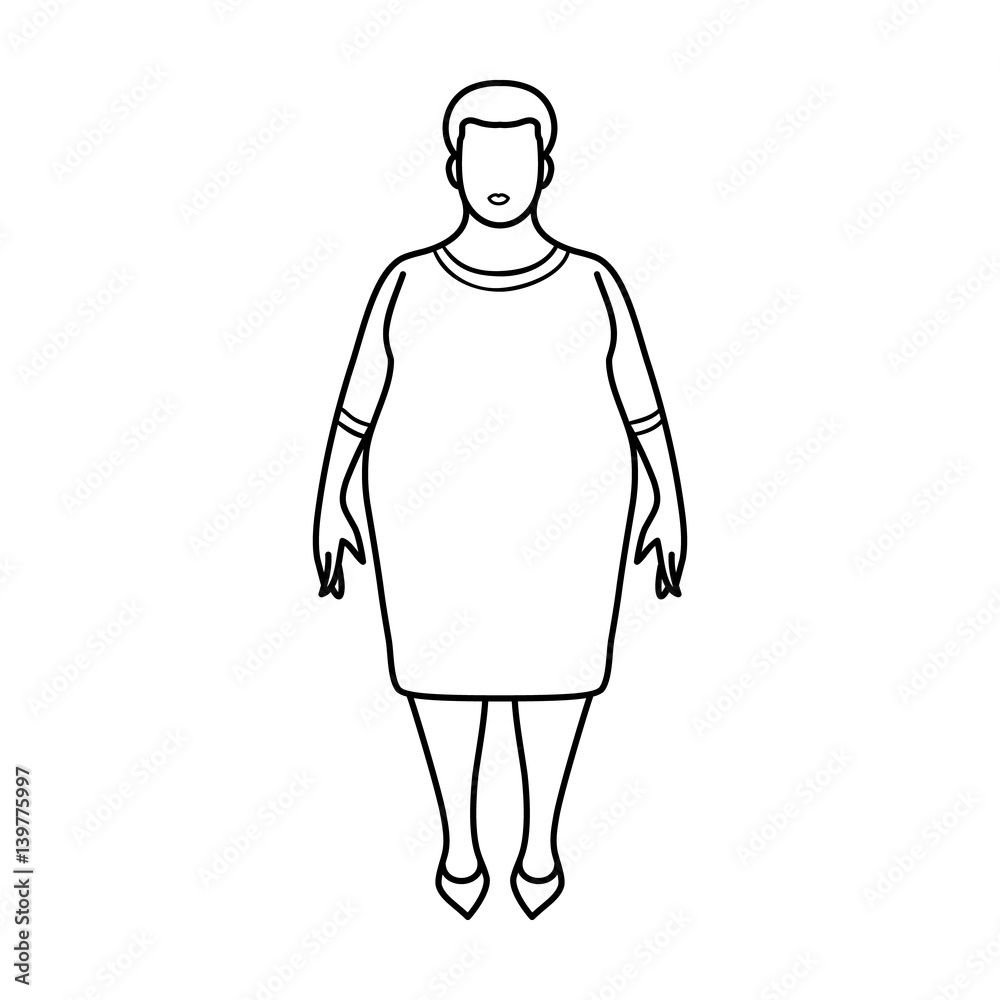 Fat woman in a red dress.A fat woman because of diabetes.Diabetes ...