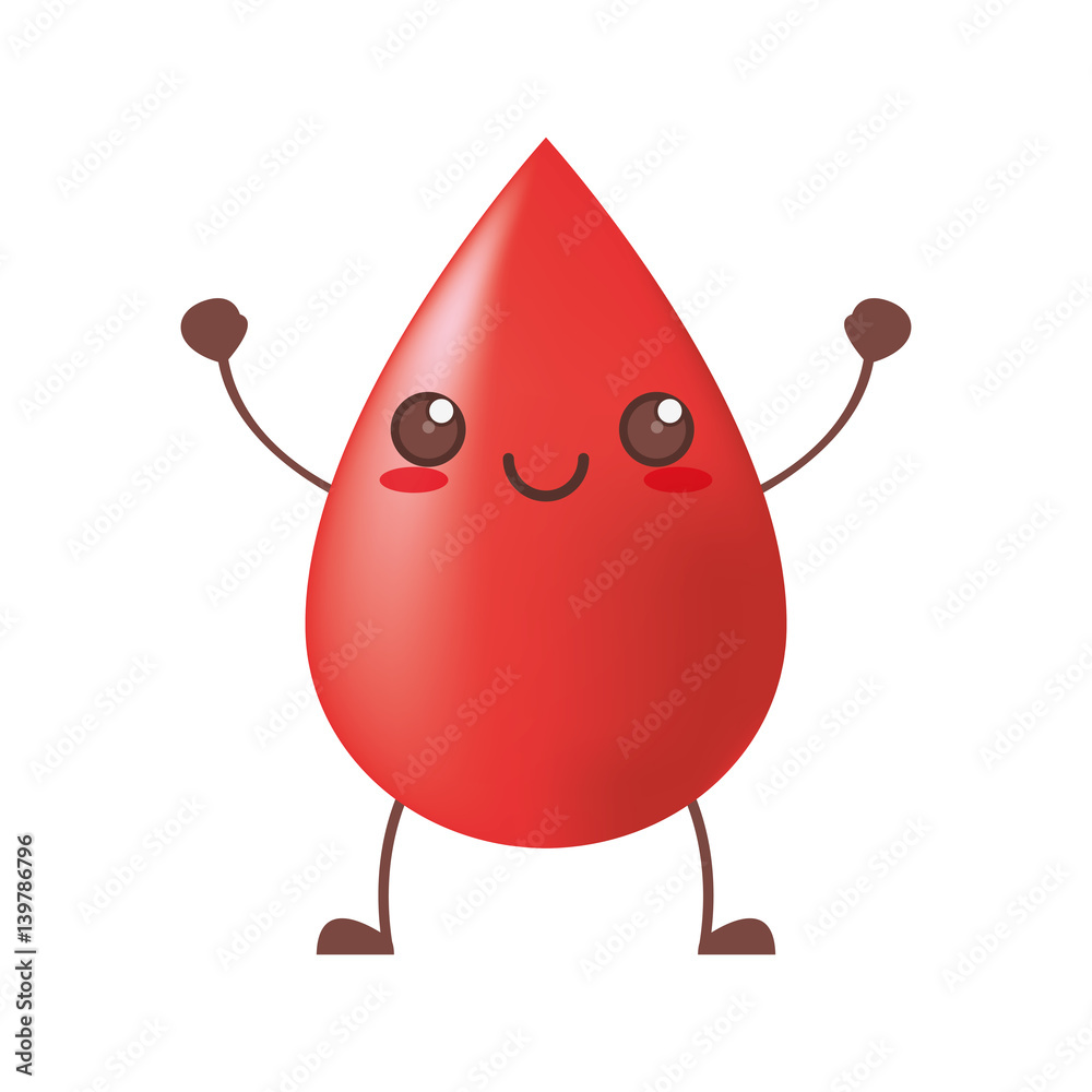kawaii drop blood care vector illustration eps 10 Stock Vector | Adobe ...
