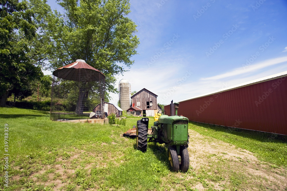 Agricultural and rural life background. Summer countryside landscape ...