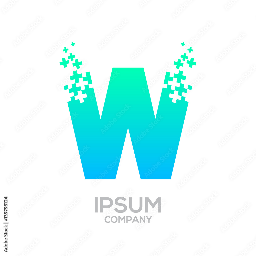 Letter W Pixel logo, Plus sign logo, Medical healthcare hospital symbol ...