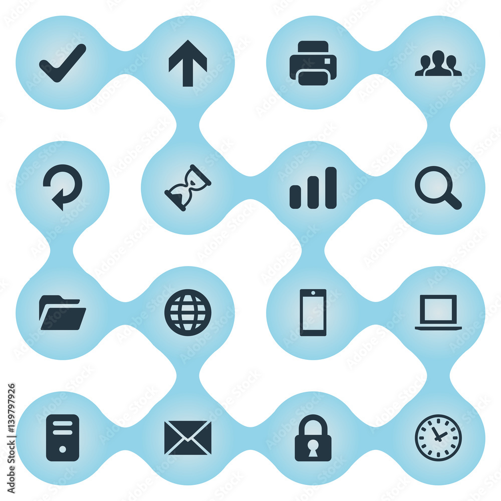Vector Illustration Set Of Simple Application Icons. Elements Upward ...