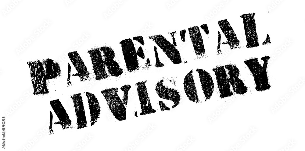 Parental Advisory rubber stamp. Grunge design with dust scratches ...