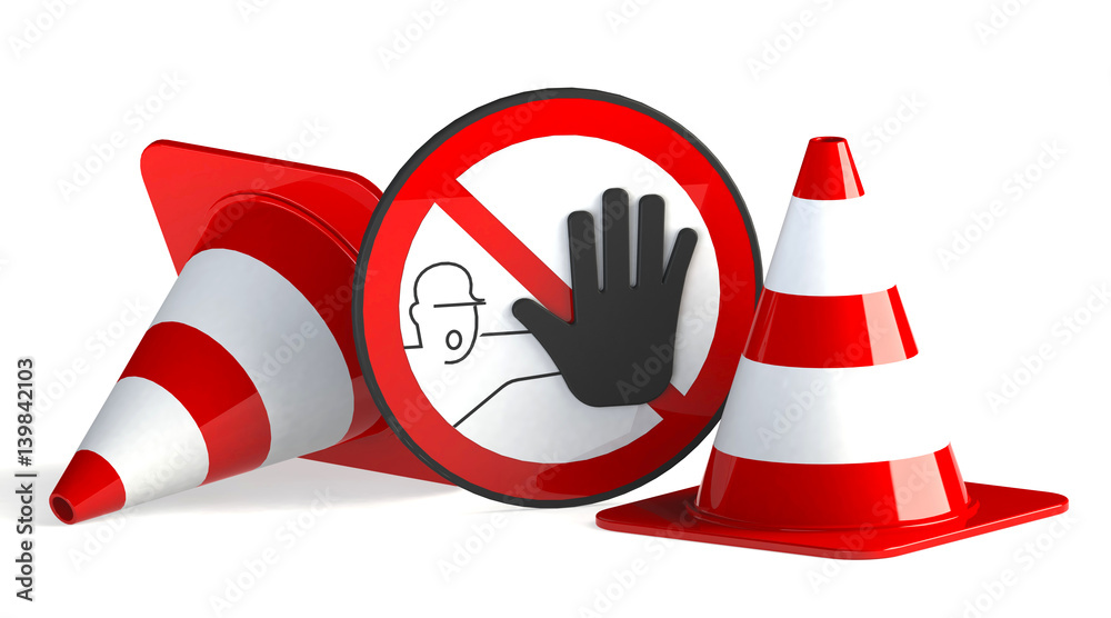 Achtung Stop gesperrt Stock-Illustration | Adobe Stock