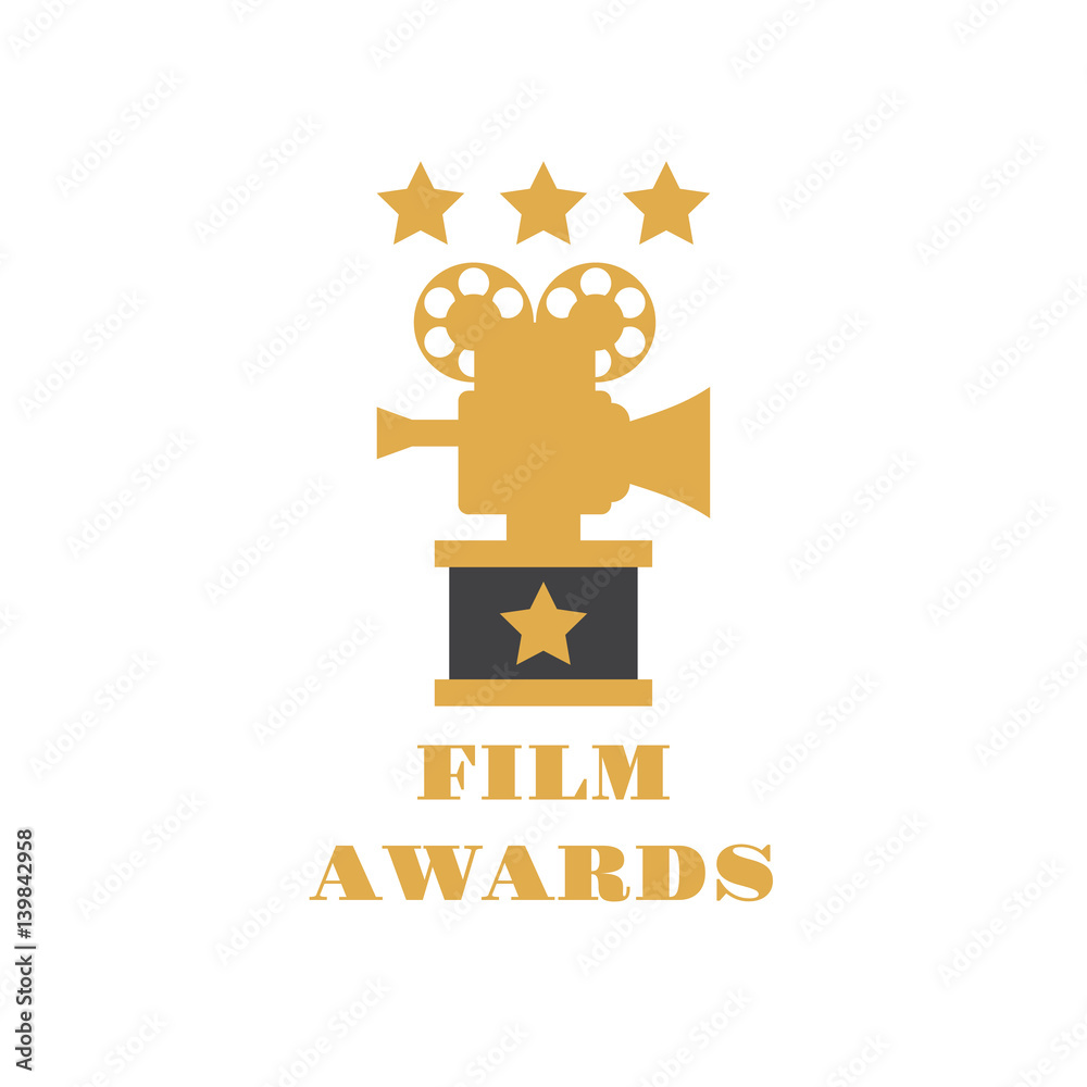 Film Awards vector emblem, label, badge and logo on white background ...
