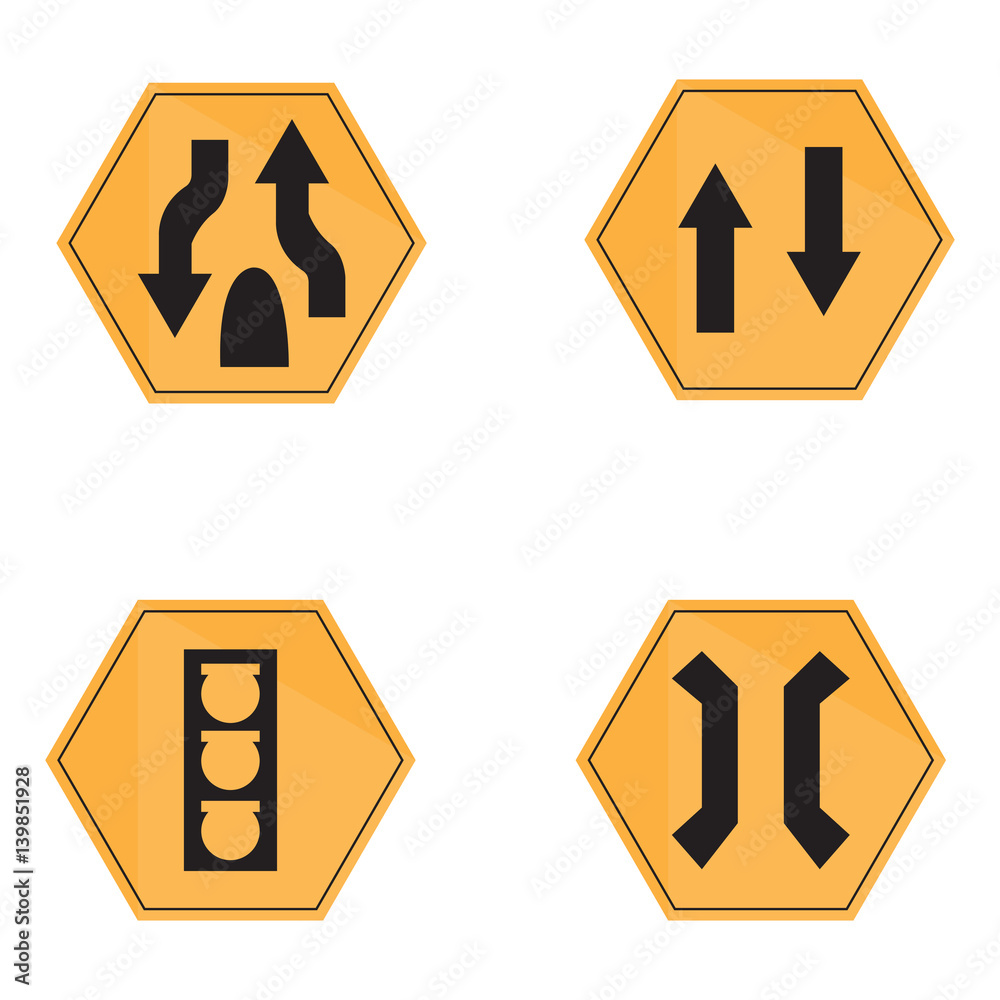 Set of transit signals on a white background, Vector illustration Stock ...