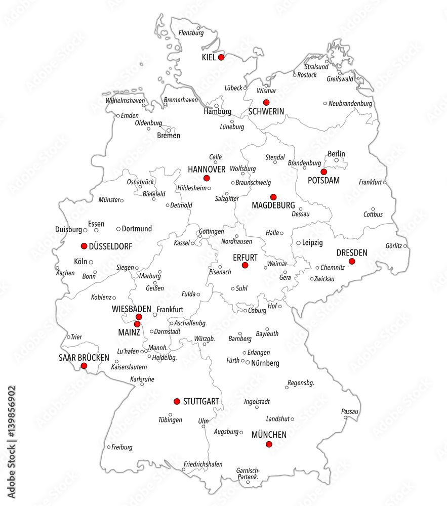 Coloring Map Cities Of Germany With Printable