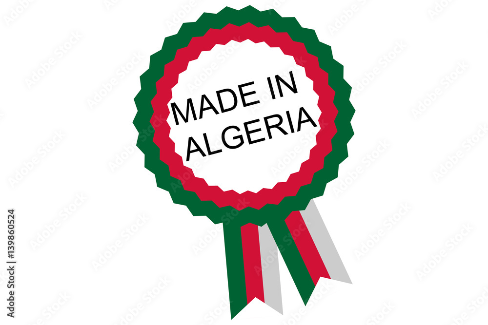 Made in Algeria round logo, vector Stock Vector | Adobe Stock