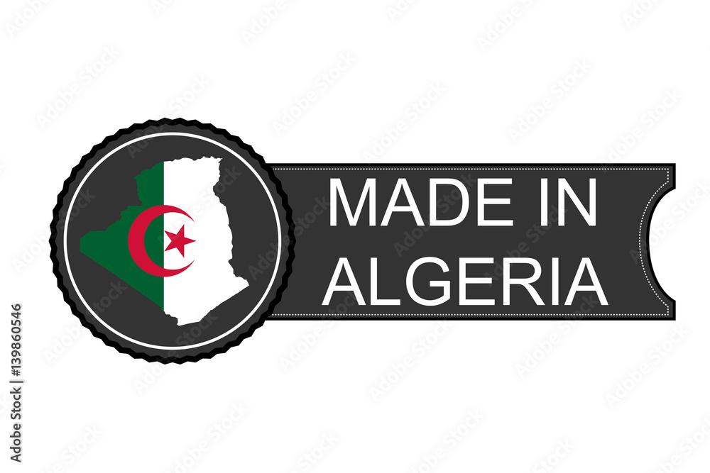 Made in Algeria round logo, vector Stock Vector | Adobe Stock