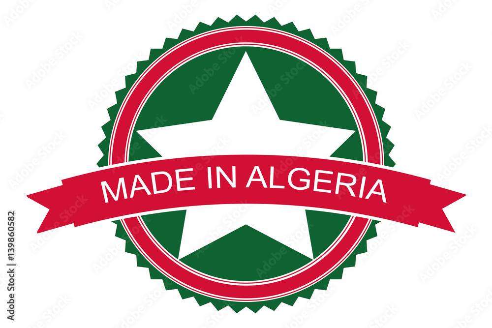 Made in Algeria round logo, vector Stock Vector | Adobe Stock