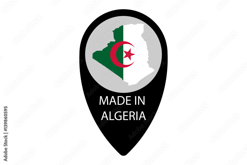 Made in Algeria logo map marker, vector Stock Vector | Adobe Stock