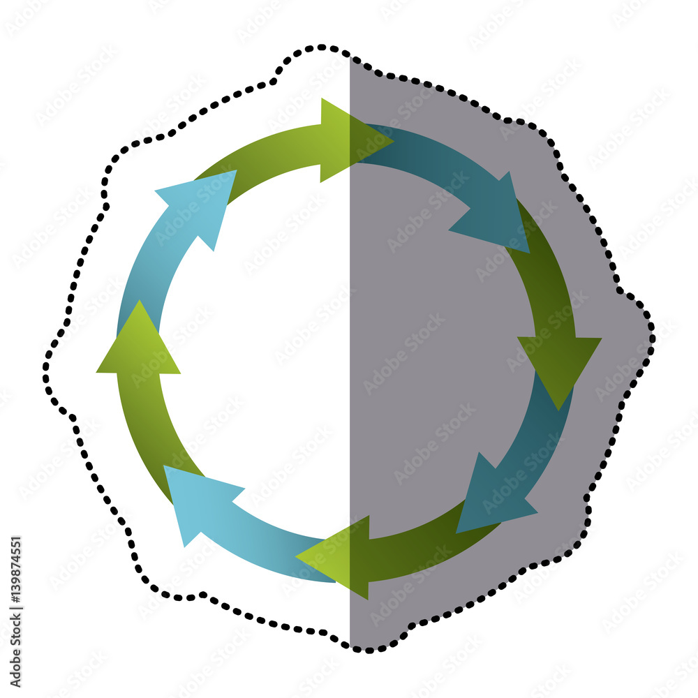 color sticker cycle icon, vector illustraction design image Stock ...