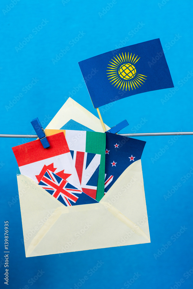 Flag of the Commonwealth of Nations (CIS), envelope with countries ...