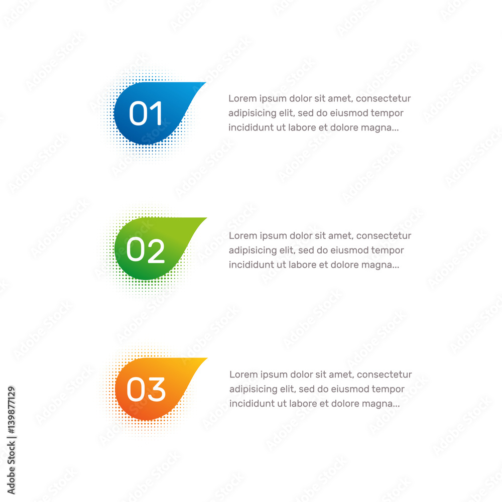 Layout workflow. Outline colorful menu for app interface. Number ...