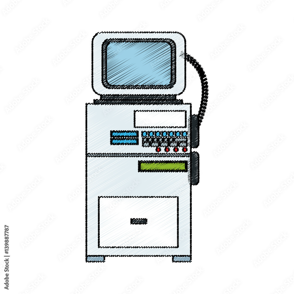 monitor medical equipment over white background. vector illustration ...