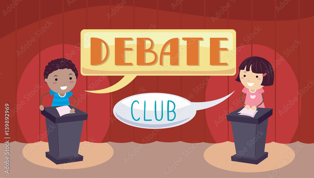 Debate Club Stickman Kids Stock Vector | Adobe Stock