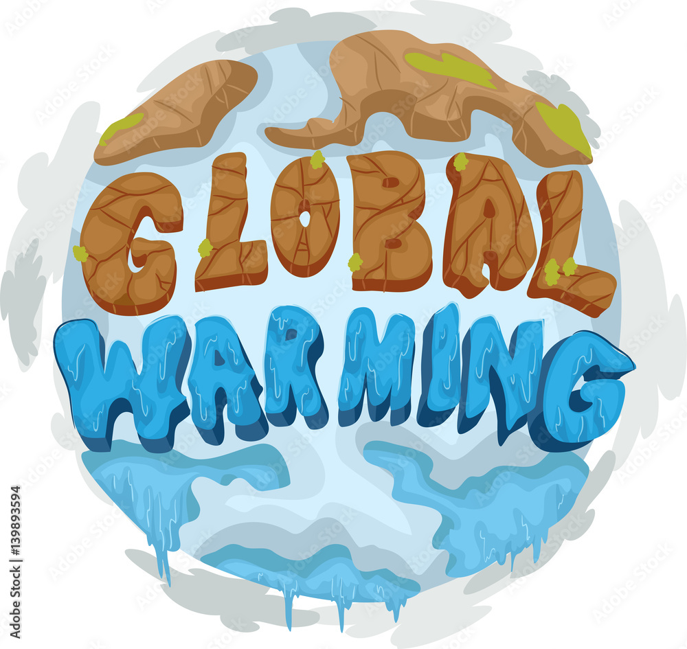Global Warming Lettering Stock Vector | Adobe Stock