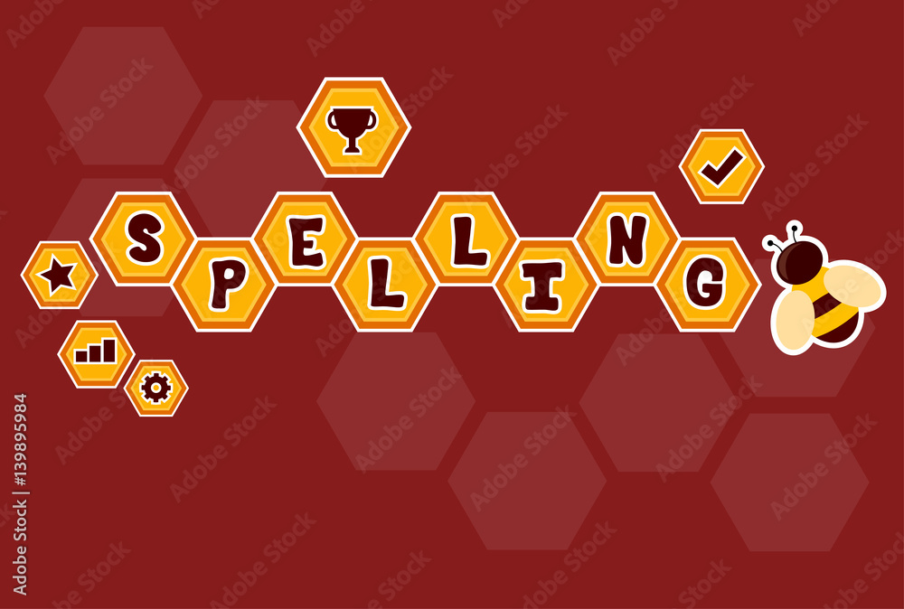 Spelling Bee Hexagon Lettering Stock Vector | Adobe Stock