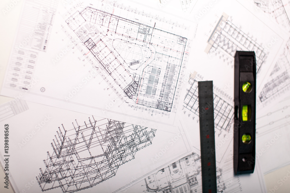 Architectural background. Part of architectural project, architectural ...