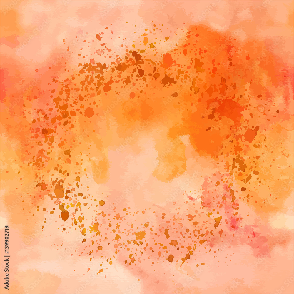 Coffee toned watercolour background, vector design template Stock ...